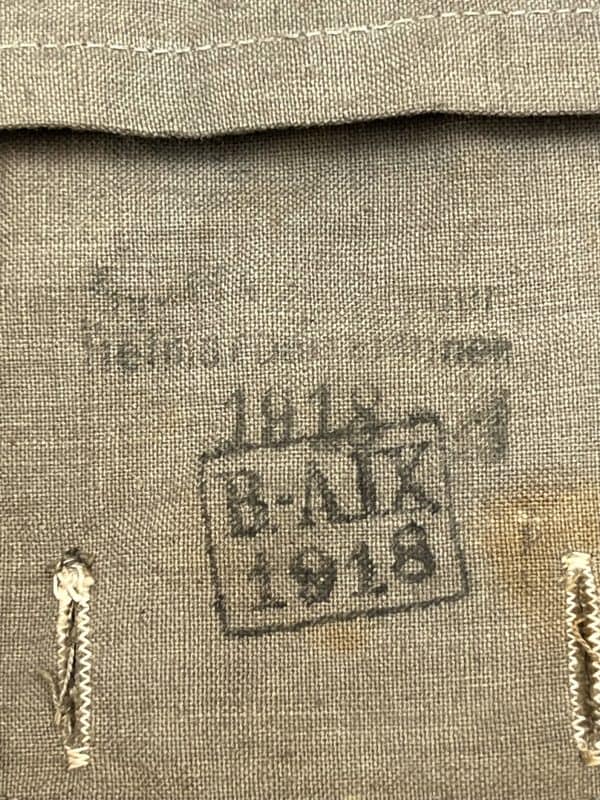 WW1 German Zeltbahn Shelter Half Poles, Pins, Rope & 1918 Carrying Bag ...