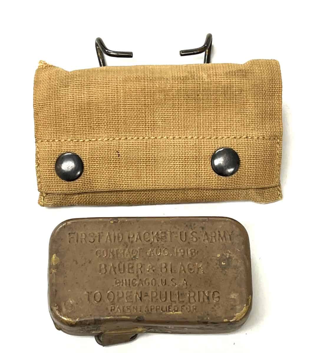 WW1 US Model 1910 First Aid Pouch 1917 w 1918 Dressing Tin - Enemy ...