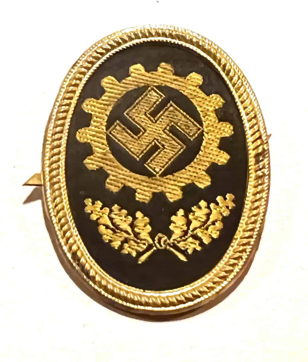 WW2 German NSDAP DAF Visor Cap Badge RZM Marked - Enemy Militaria