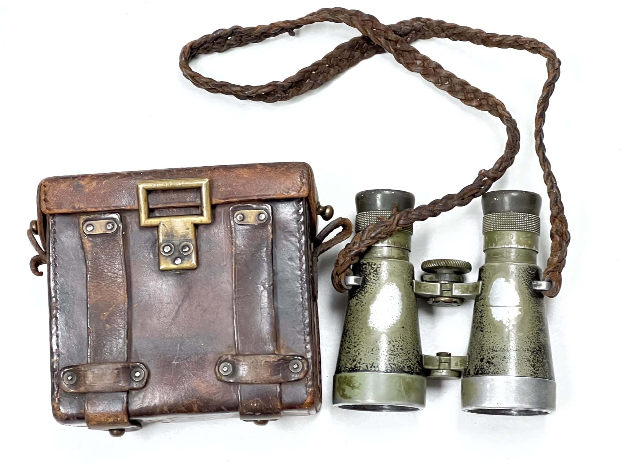 WW1 German Model 1908 Field Glasses Binoculars with Case and Neck Strap ...