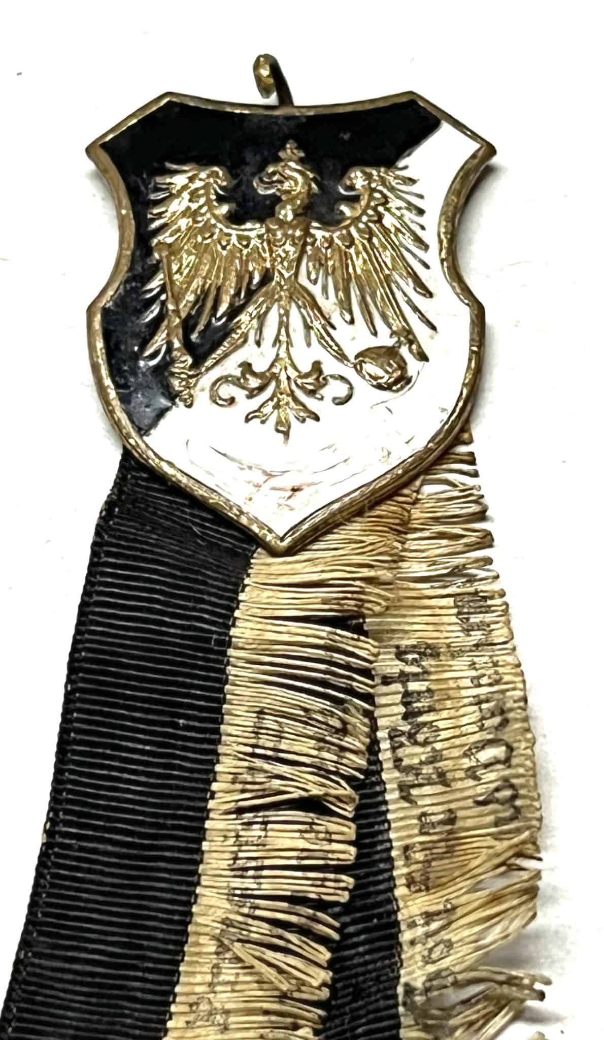 WW2 German Black and White Weimar Eagle Tinnie with Ribbon - Enemy ...