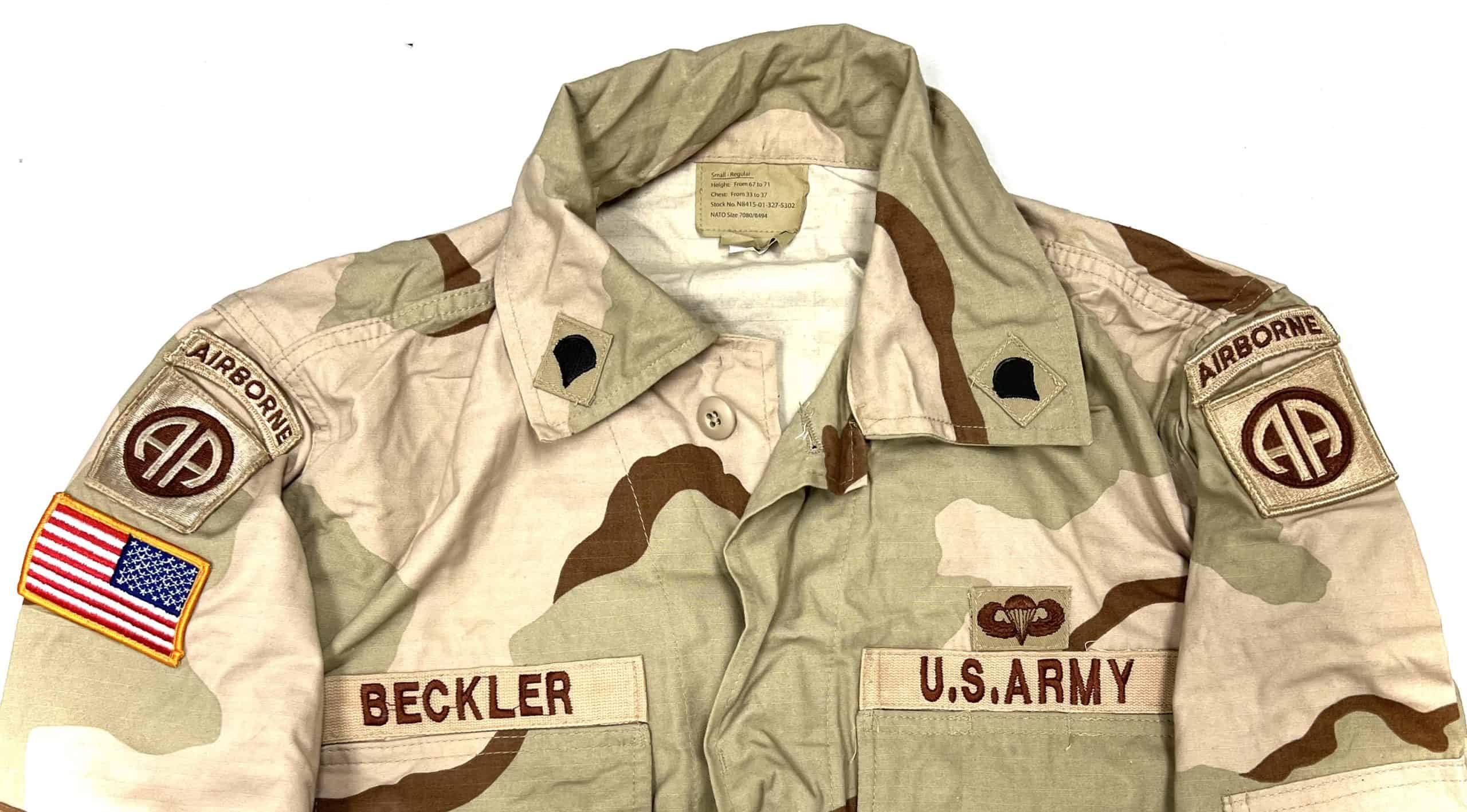 US Army DCU Jacket Double Patched to SPEC BECKLER 82nd Airborne Jump ...