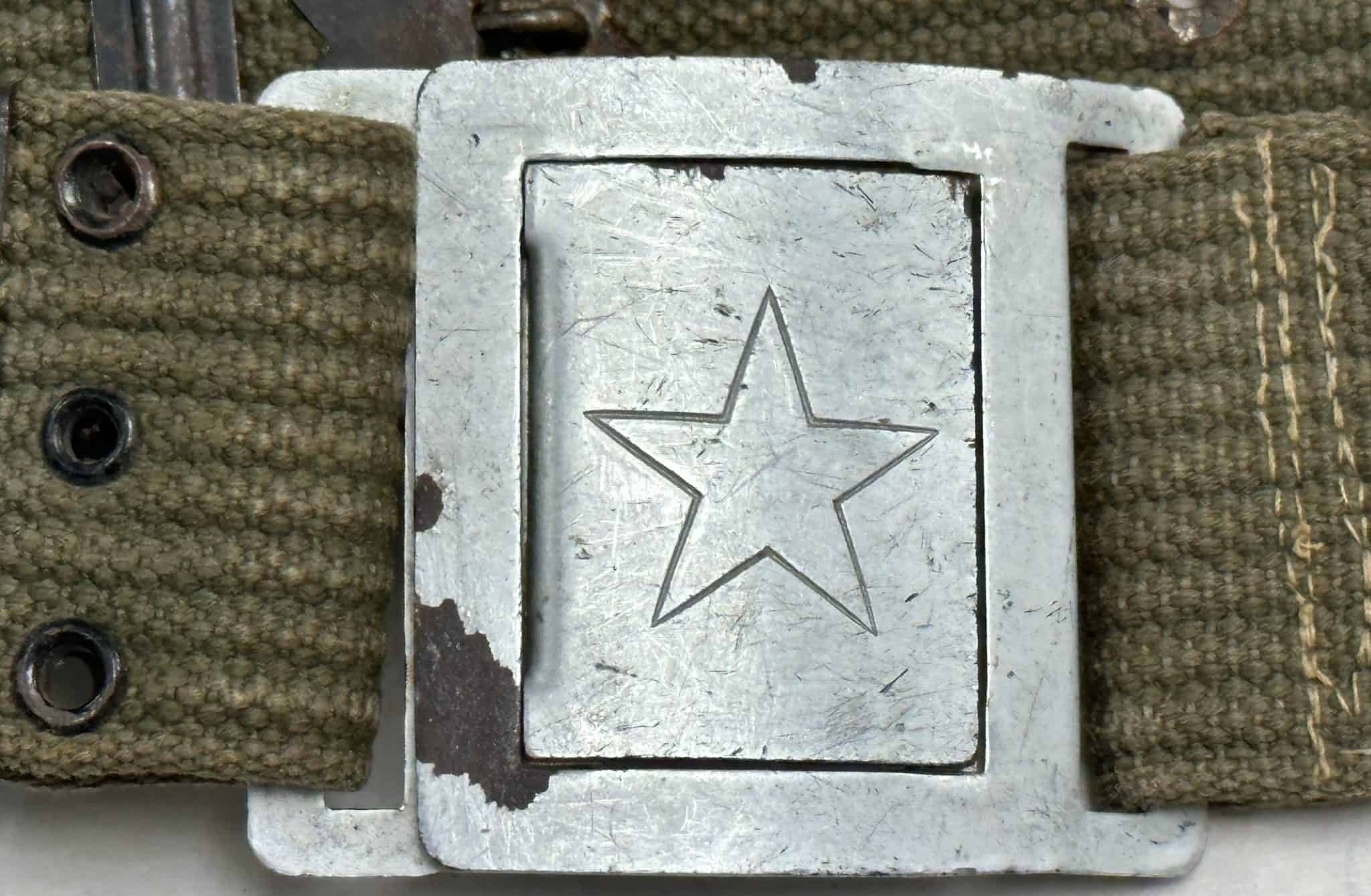 North Vietnamese Army OD Grommeted Wide Belt with Interlocking Star ...