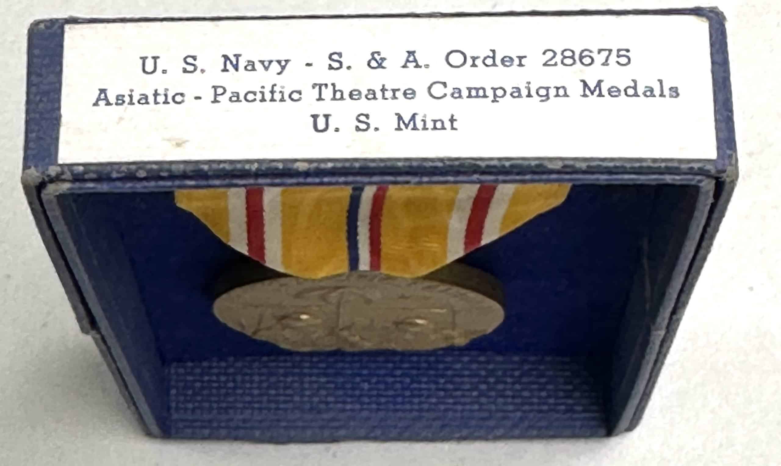 WW2 US Navy USMC Asiatic Pacific Campaign Medal - New in Box - Enemy ...