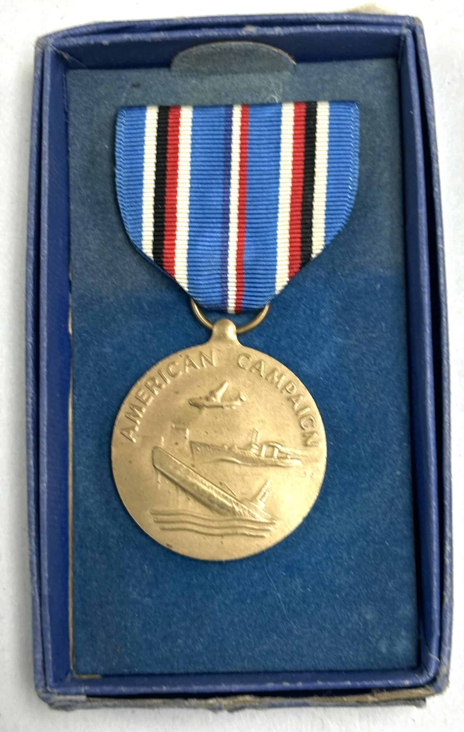 WW2 US American Campaign Medal Navy Contract - New In Box - Enemy Militaria