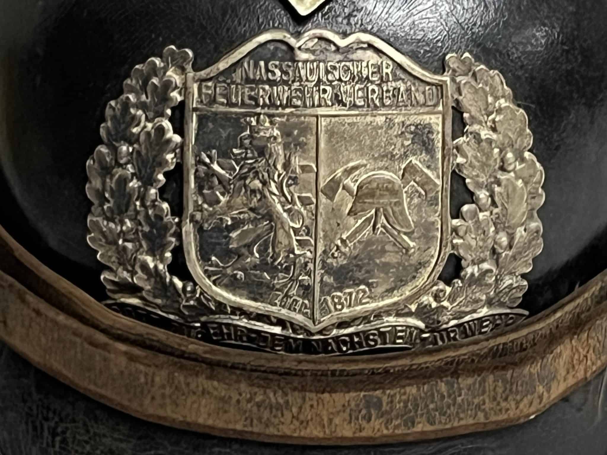 WW1 Imperial German Feuerwehr Lederhelm Pickelhaube Helmet - Enemy ...