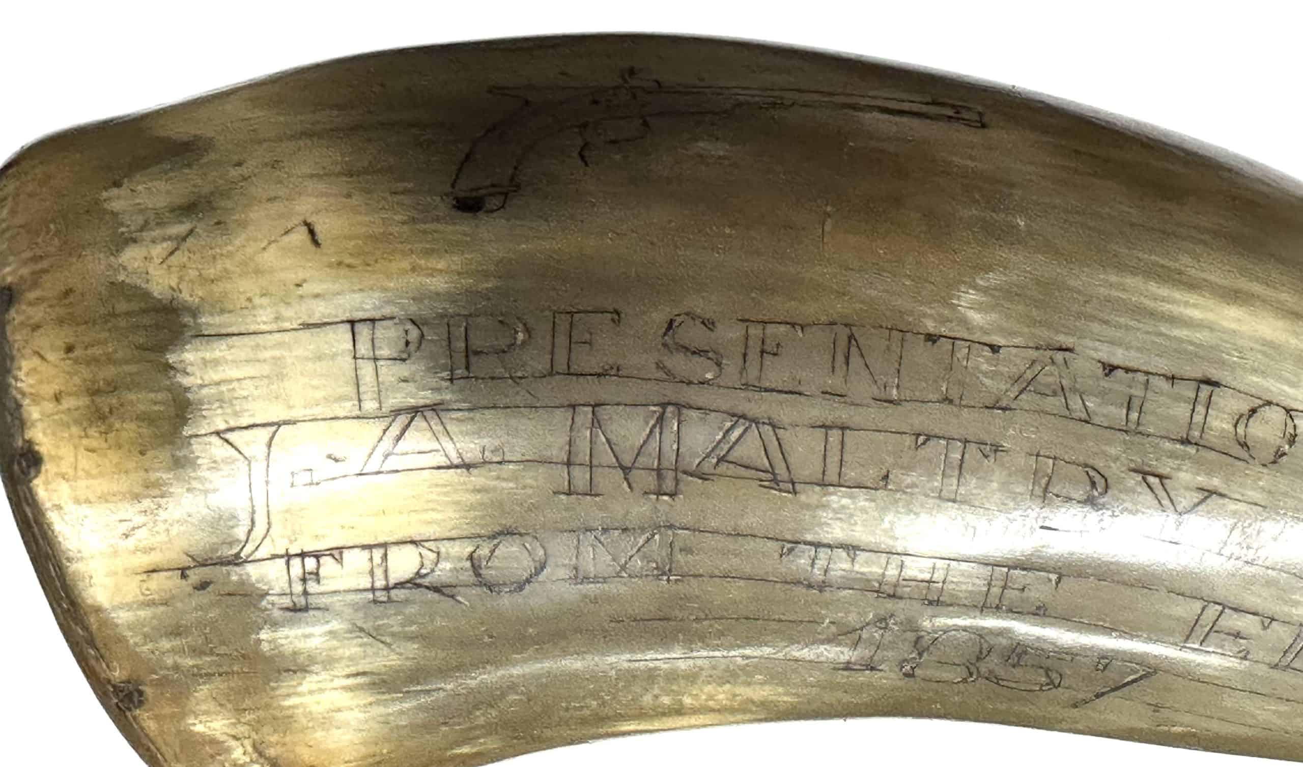 Presentation Powder Horn to Jasper Adalmon Maltby who became a General ...
