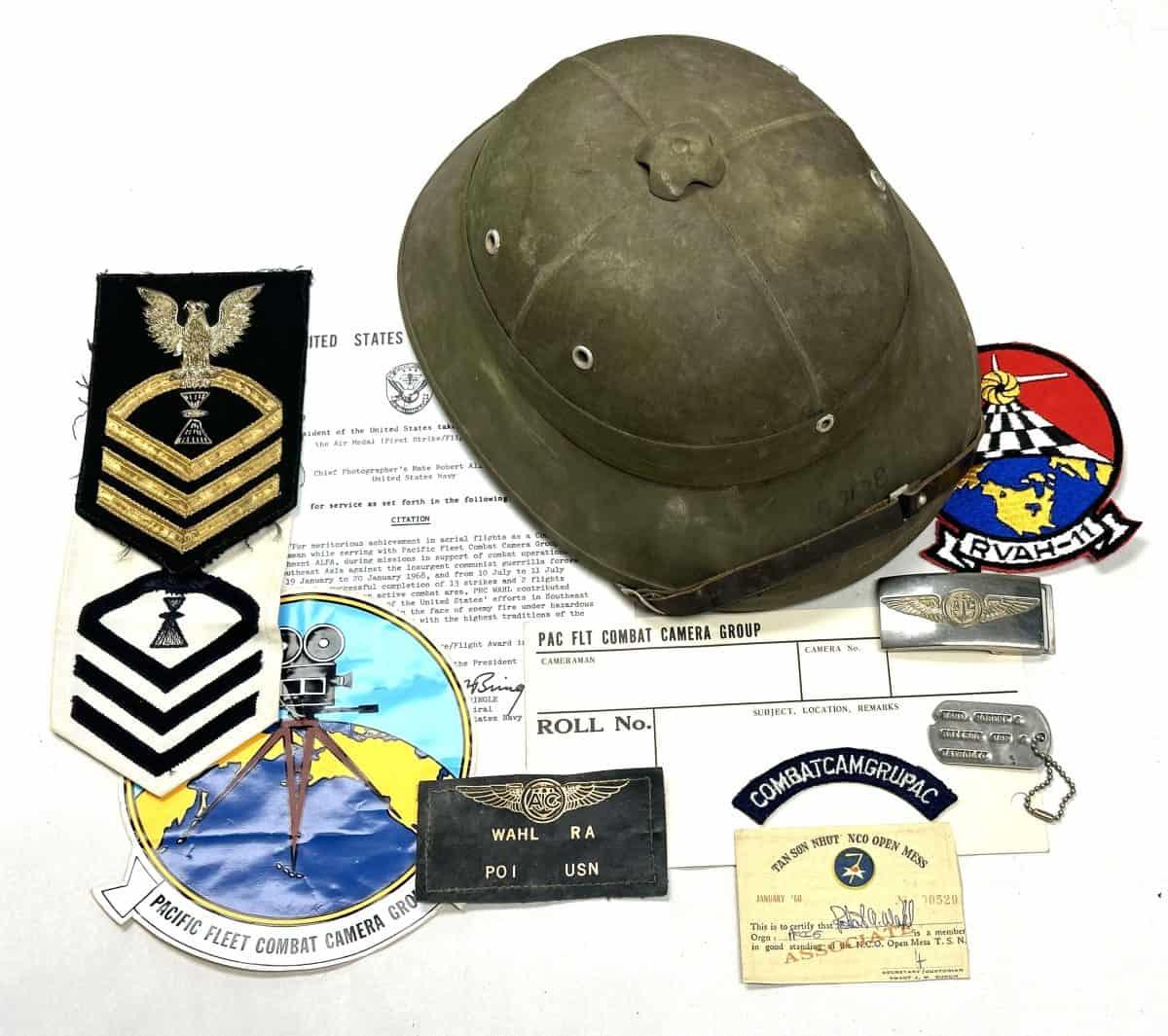 North Vietnamese Army Sun Helmet with Capture History to Navy Combat ...