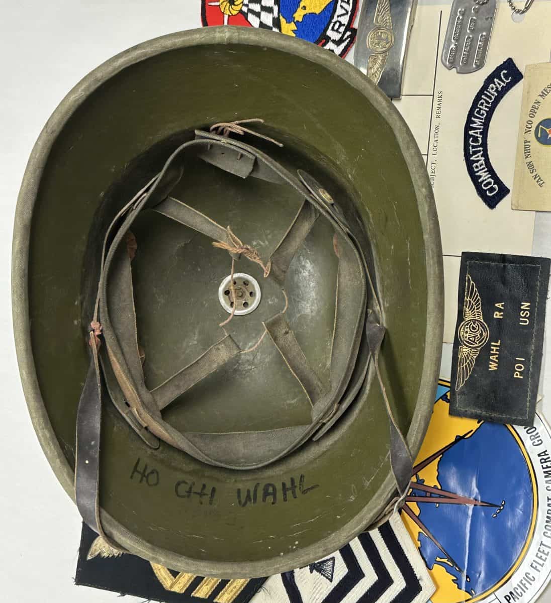 North Vietnamese Army Sun Helmet with Capture History to Navy Combat ...