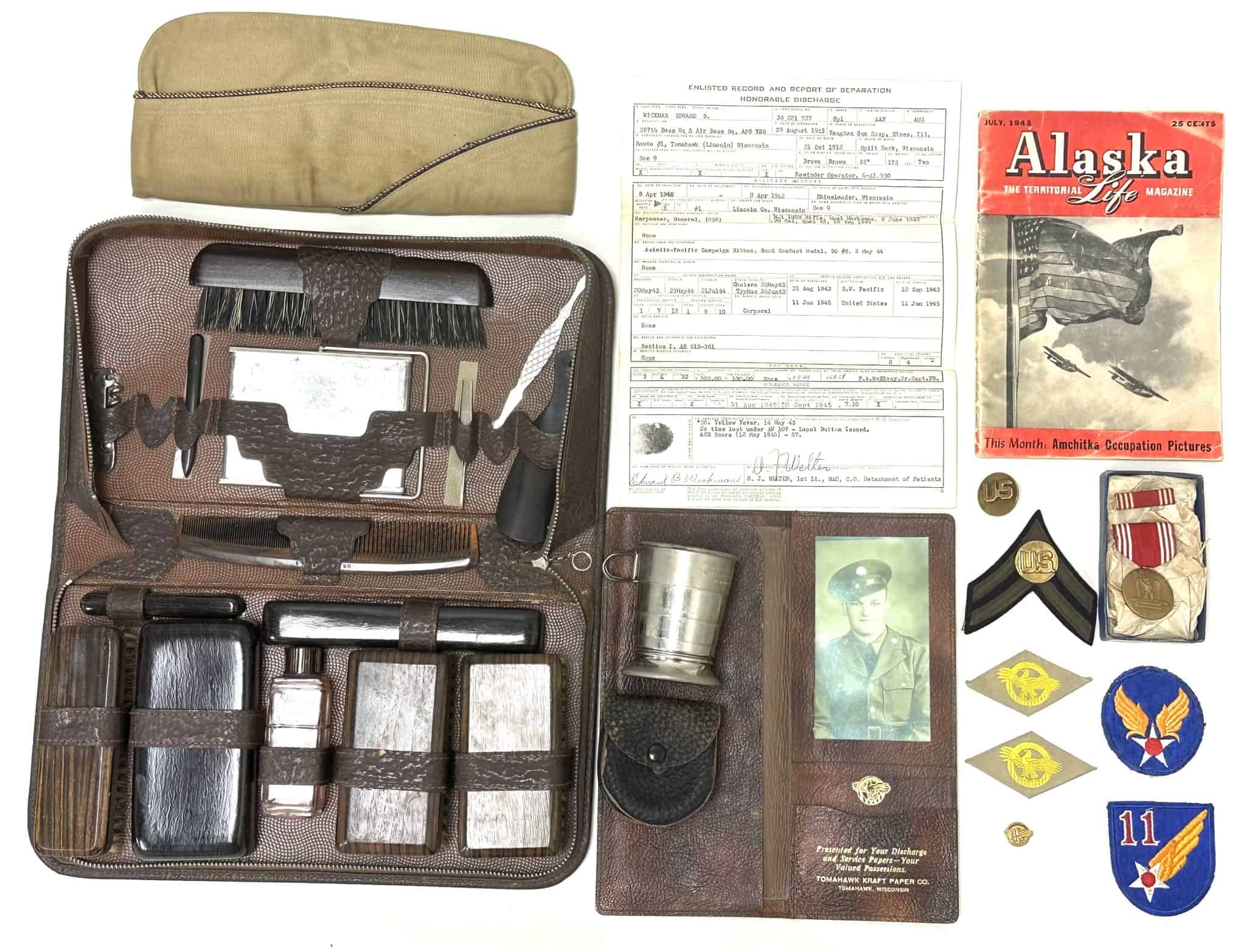 WW2 US Army Air Corps Alaska Lot Corporal - Enemy Militaria