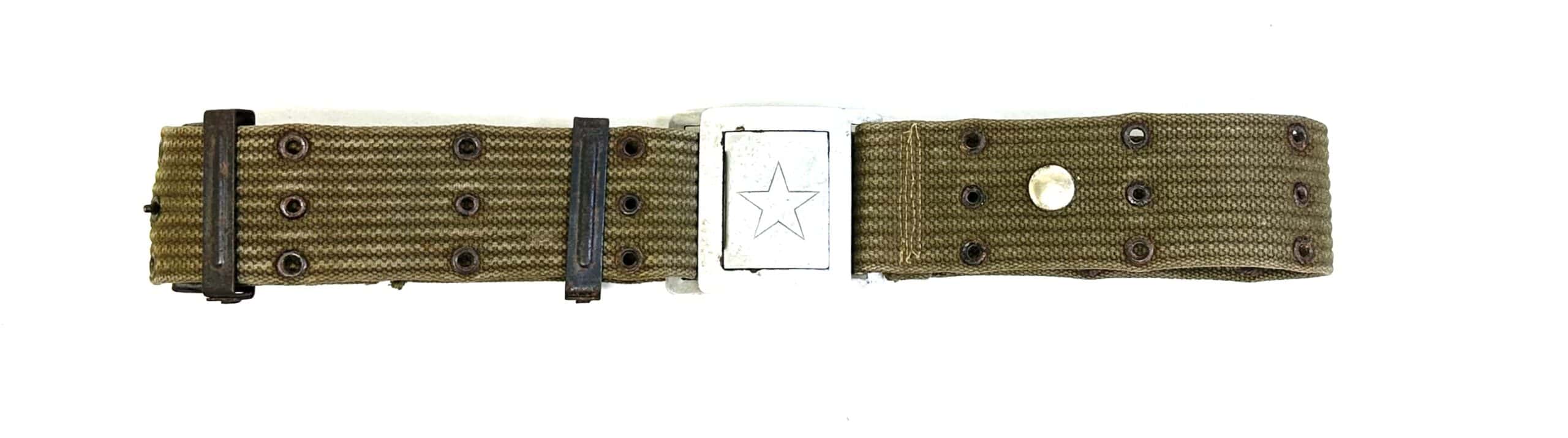 North Vietnamese Army OD Grommeted Wide Belt with Interlocking Star ...