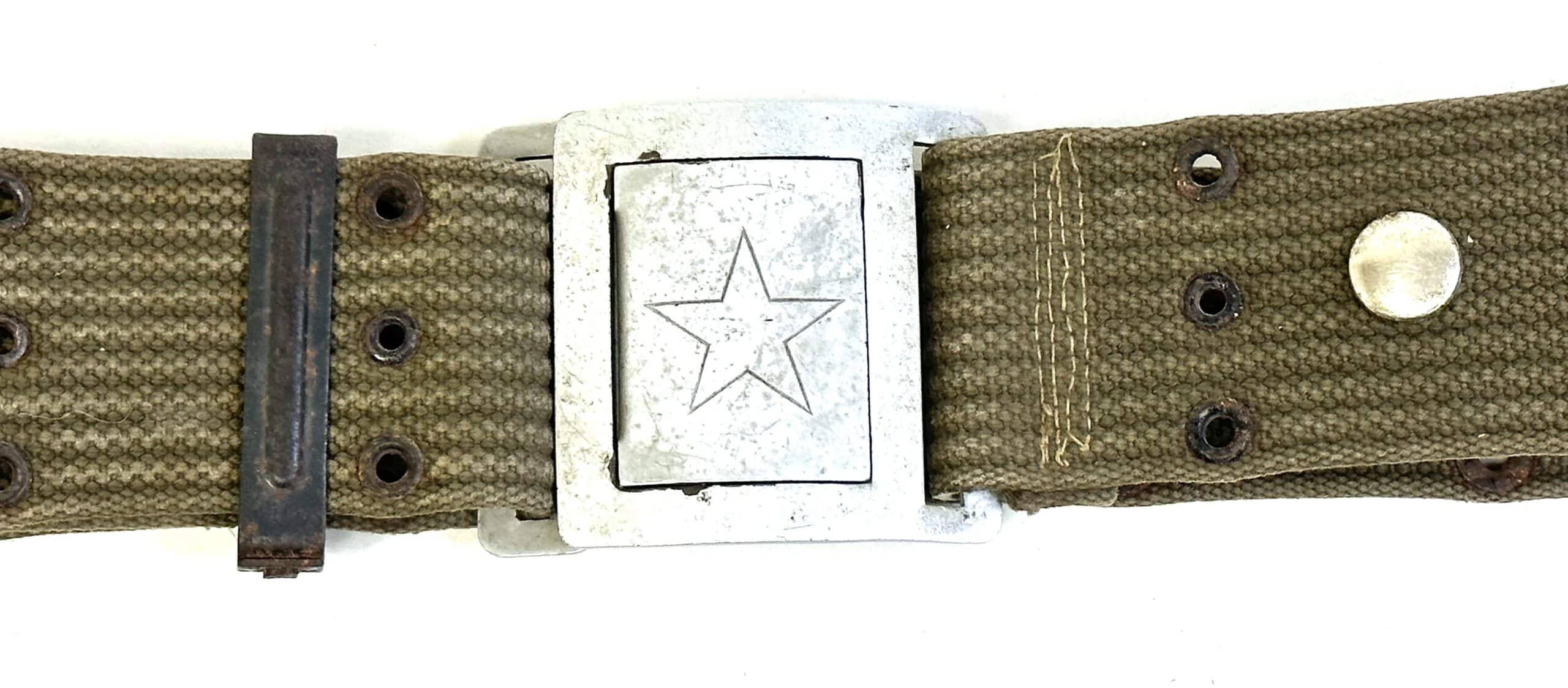 North Vietnamese Army OD Grommeted Wide Belt with Interlocking Star ...