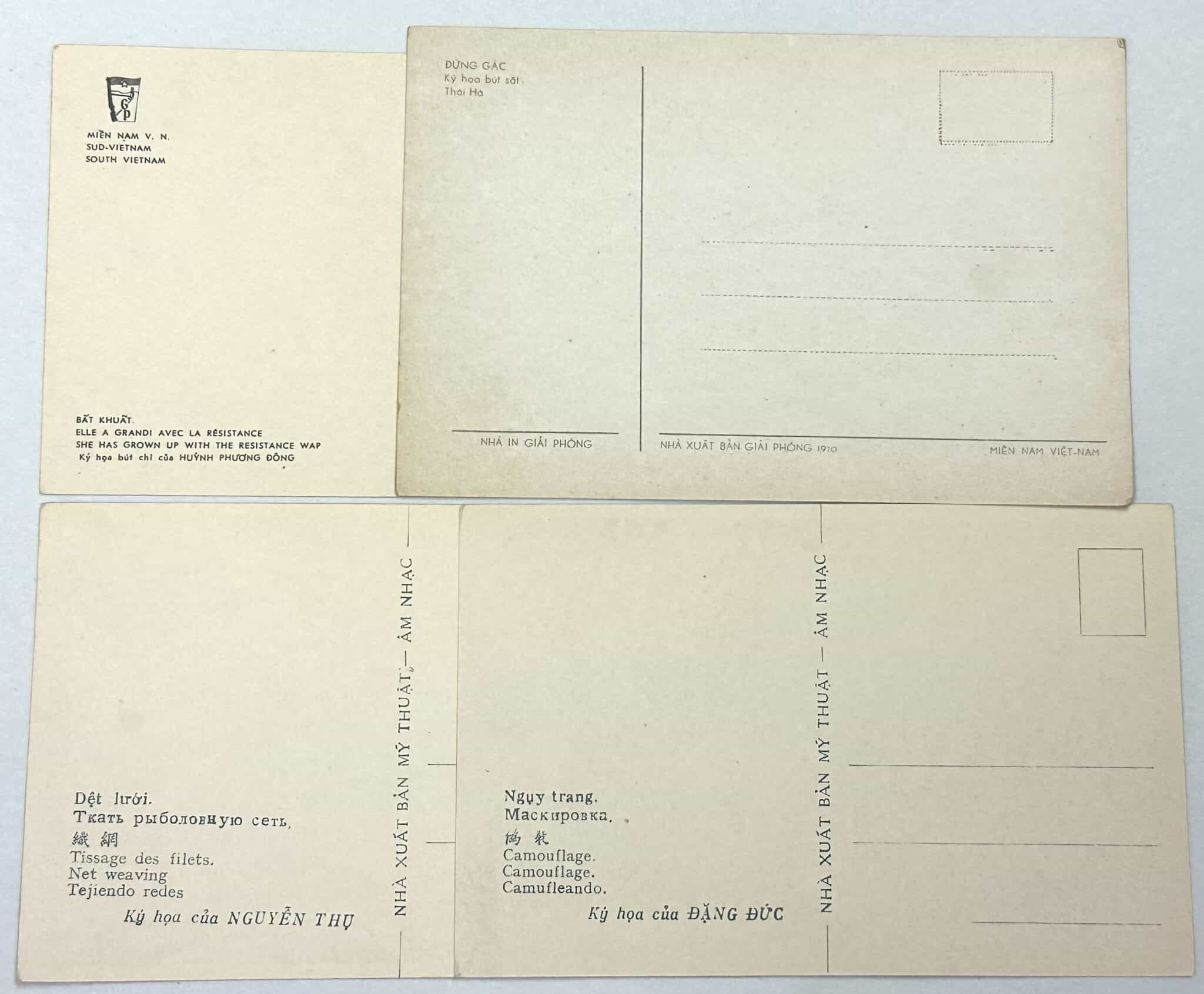 Viet Cong NLF Postcards lot of 4 including Punji Stakes Girls - Enemy ...
