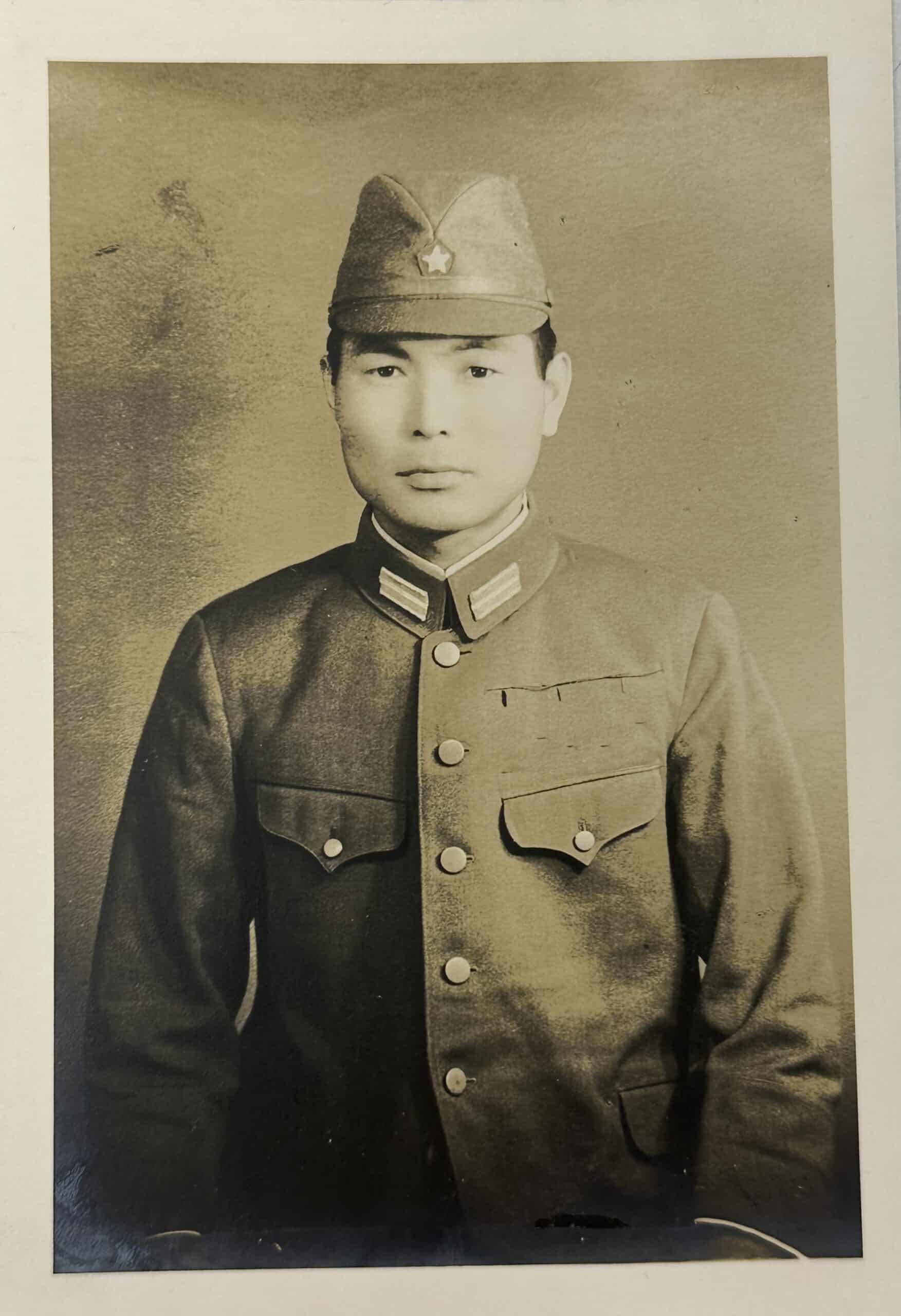 World War II Japanese photograph – older warrant officer with stern ...