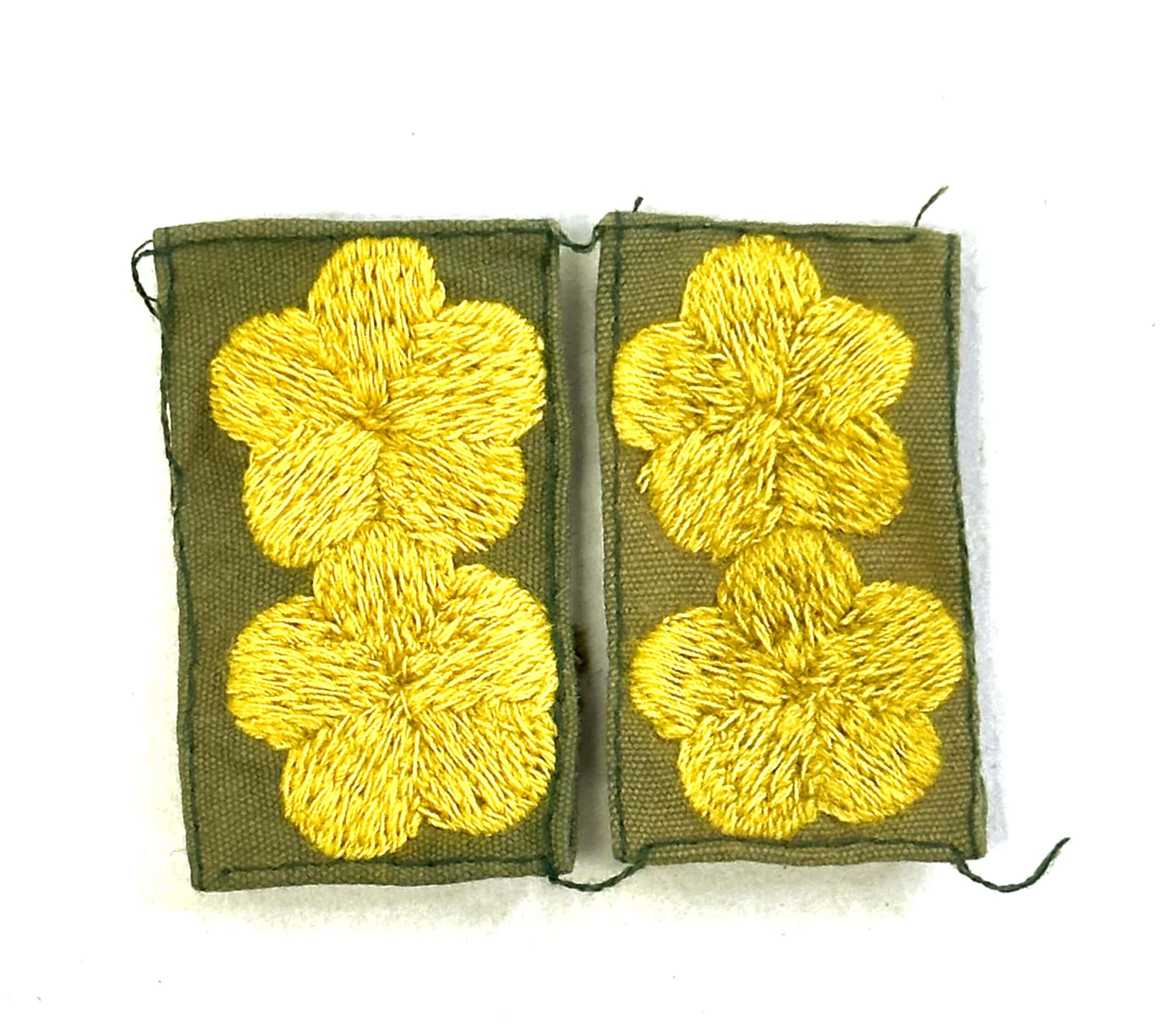 ARVN 1st Lieutenant Rank Gold on OD Pair - Enemy Militaria