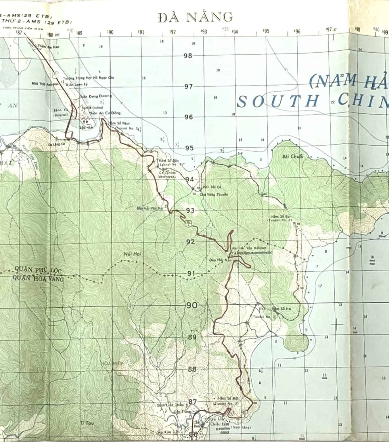 US Vietnam War 1967 Da Nang 1:50,000 Topographic Map - Enemy Militaria