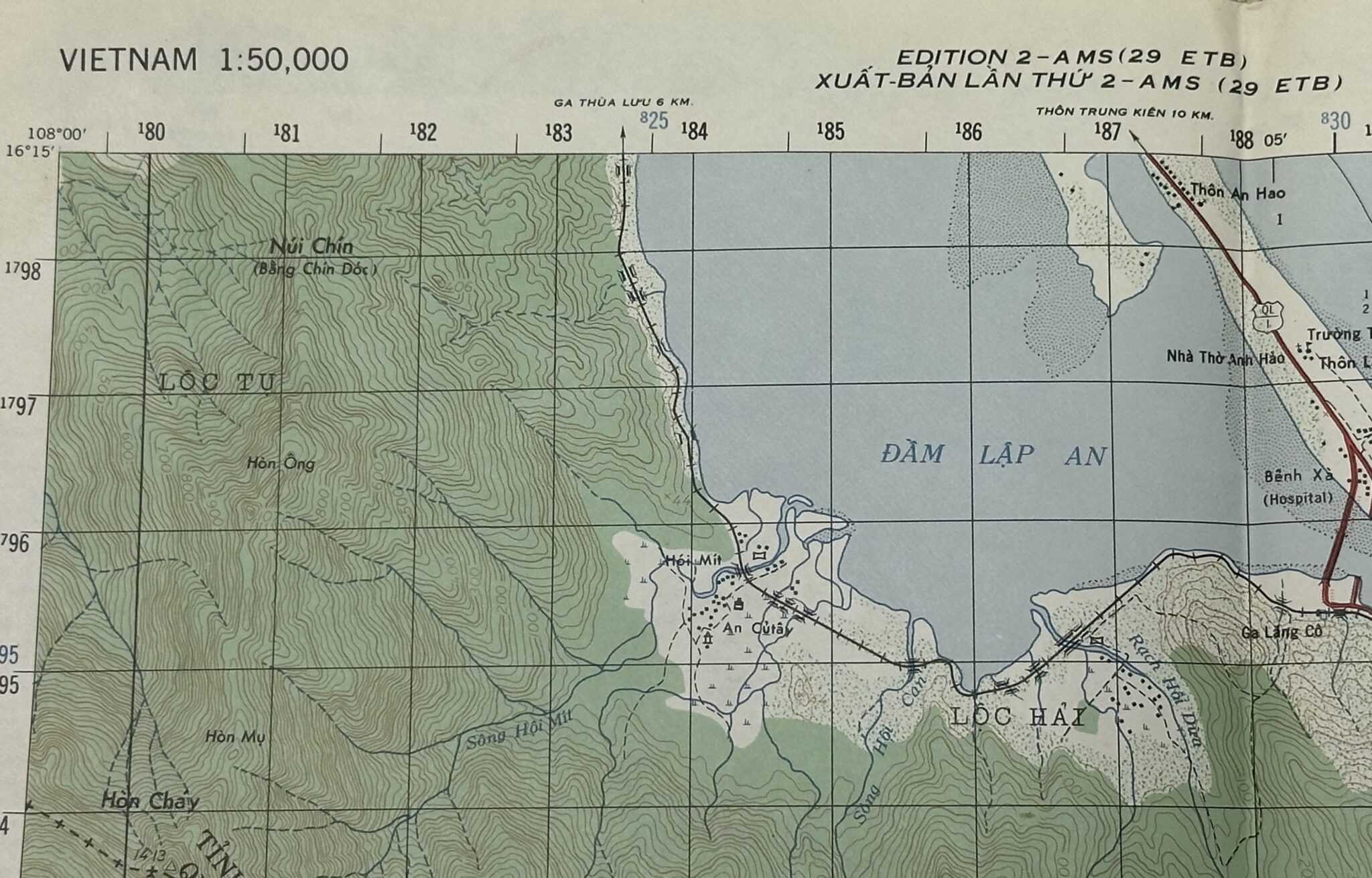 US Vietnam War 1967 Da Nang 1:50,000 Topographic Map - Enemy Militaria