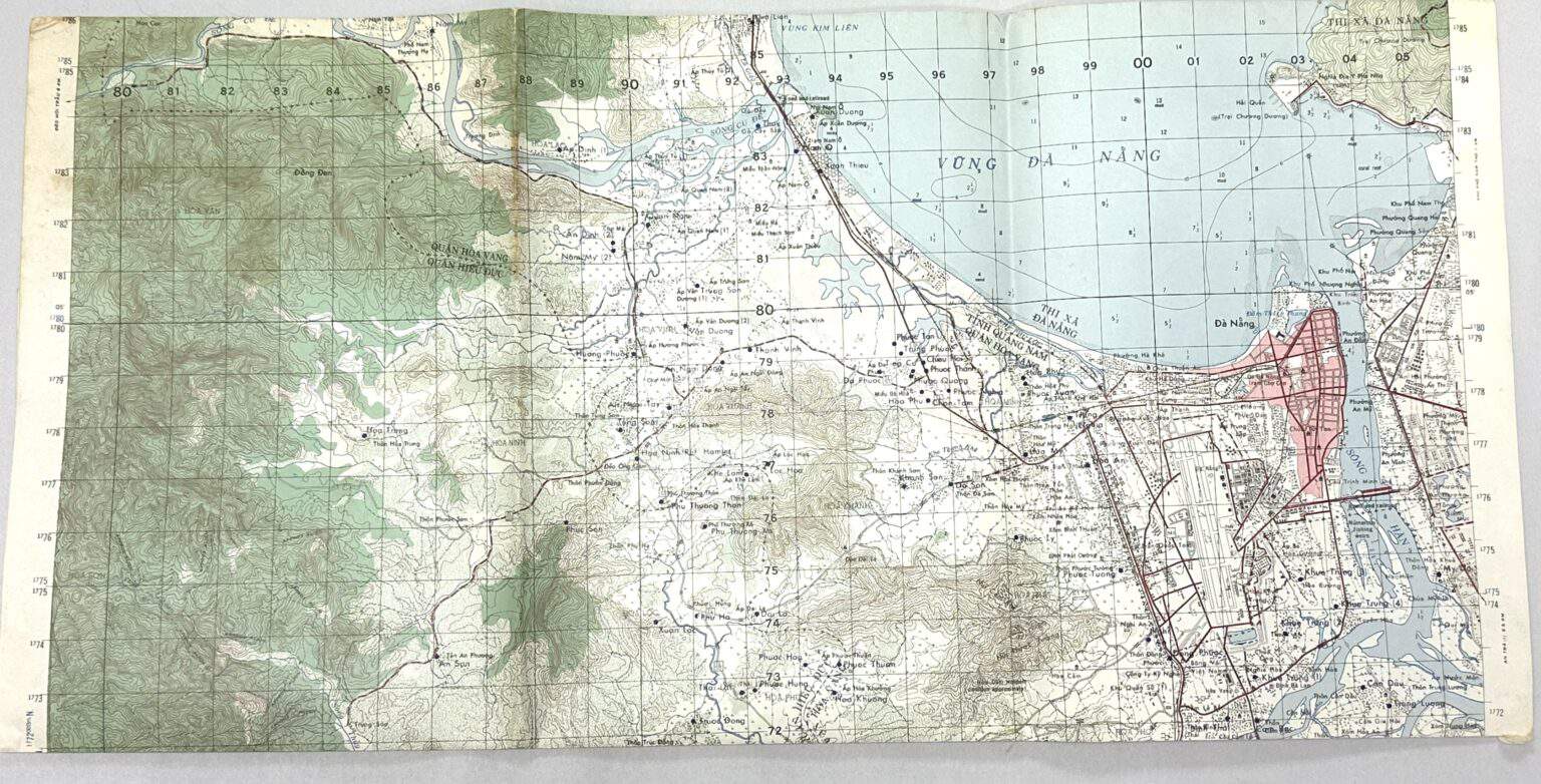 US Vietnam War 1967 Da Nang 1:50,000 Topographic Map - Enemy Militaria