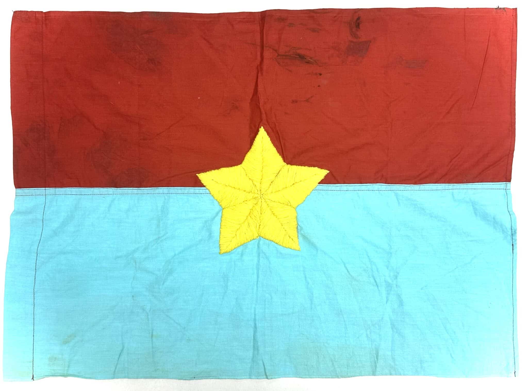 Viet Cong Cotton Flag with Rare Two Sided Hand Embroidered Star - Enemy ...