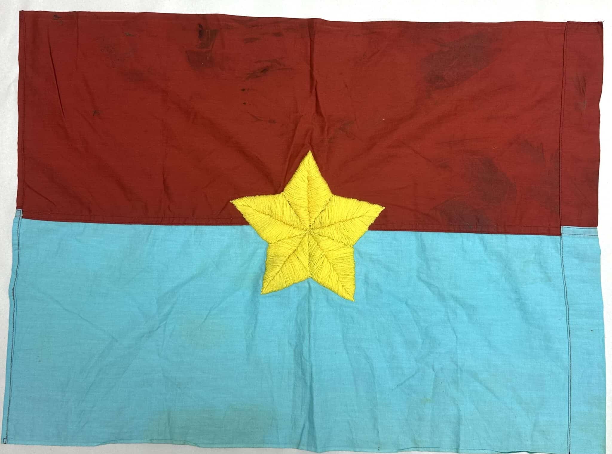 Viet Cong Cotton Flag with Rare Two Sided Hand Embroidered Star - Enemy ...