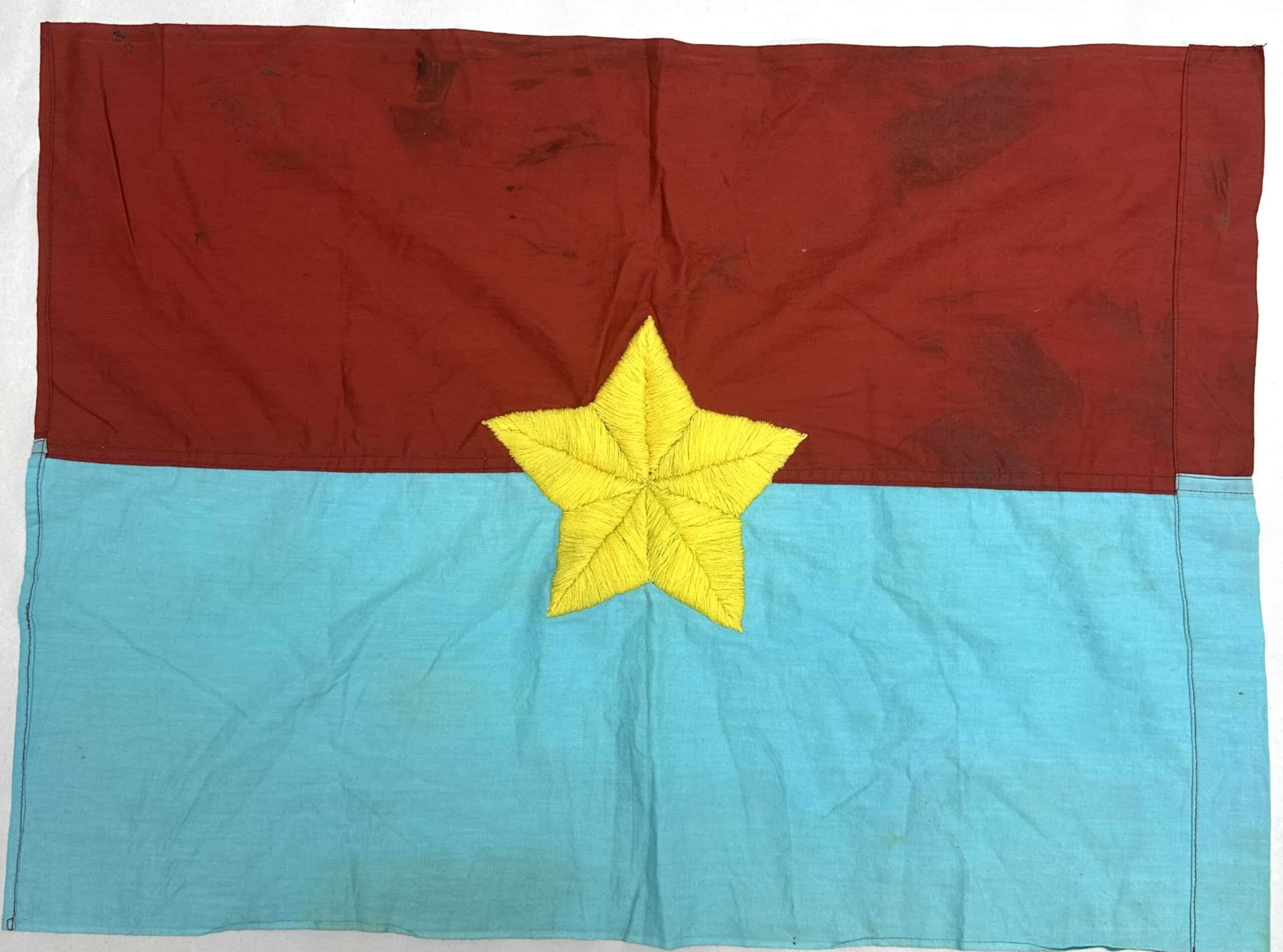 Viet Cong Cotton Flag with Rare Two Sided Hand Embroidered Star - Enemy ...