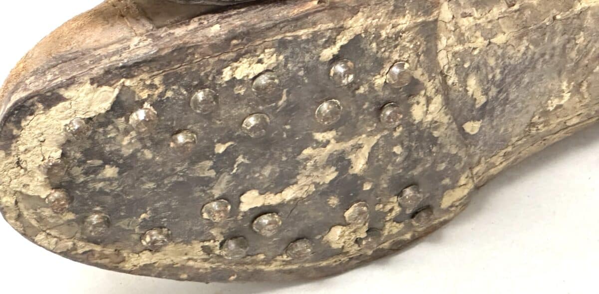 WW2 Japanese Cap Toe Hobnail Boots Dated 1944 - Enemy Militaria