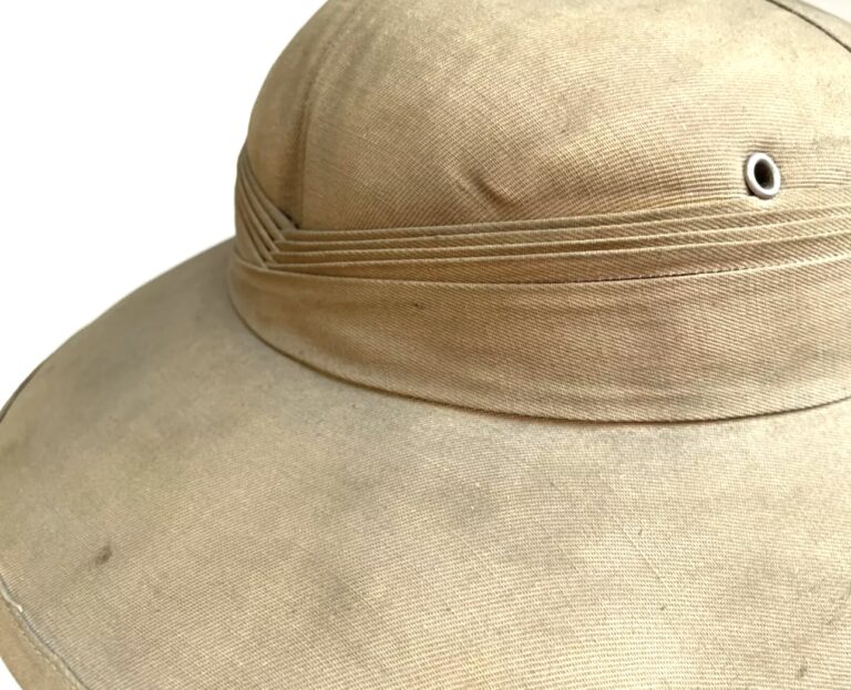 Viet Minh early North Vietnamese Army Khaki Pith Helmet - Enemy Militaria