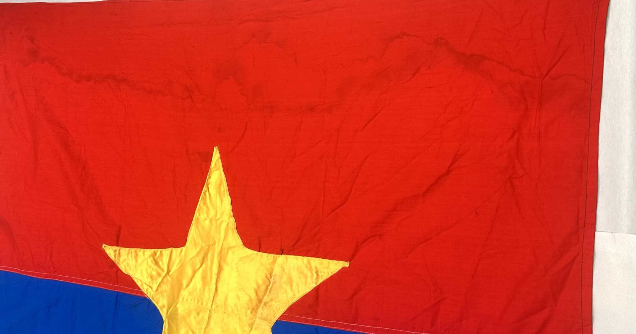 Viet Cong Two Sided Flag Cotton with Silk Star - Enemy Militaria