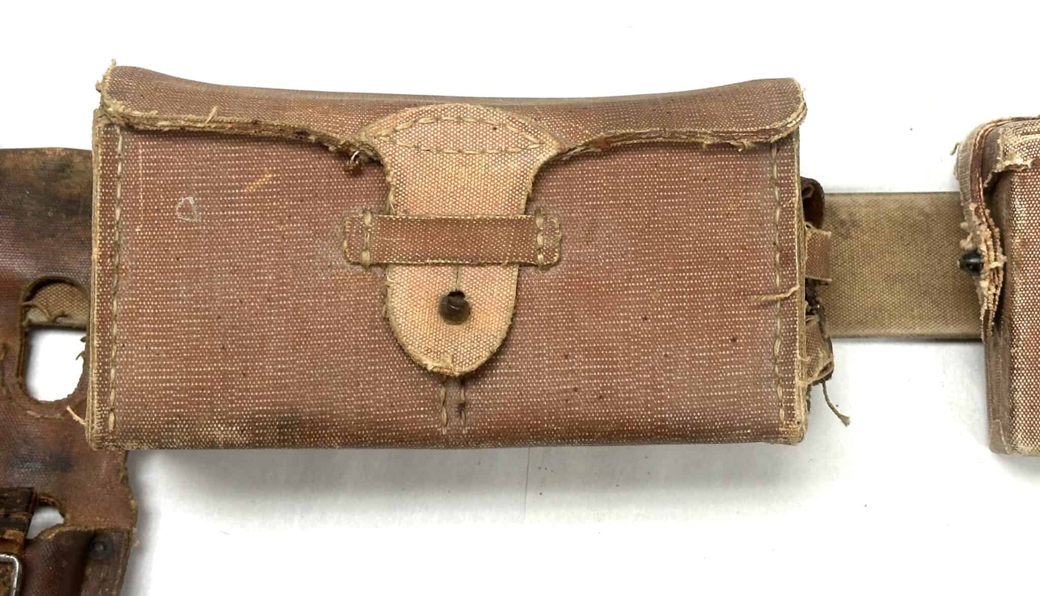 WW2 Japanese Rubberized Canvas Rifle Belt Rig with Ammunition Pouches ...