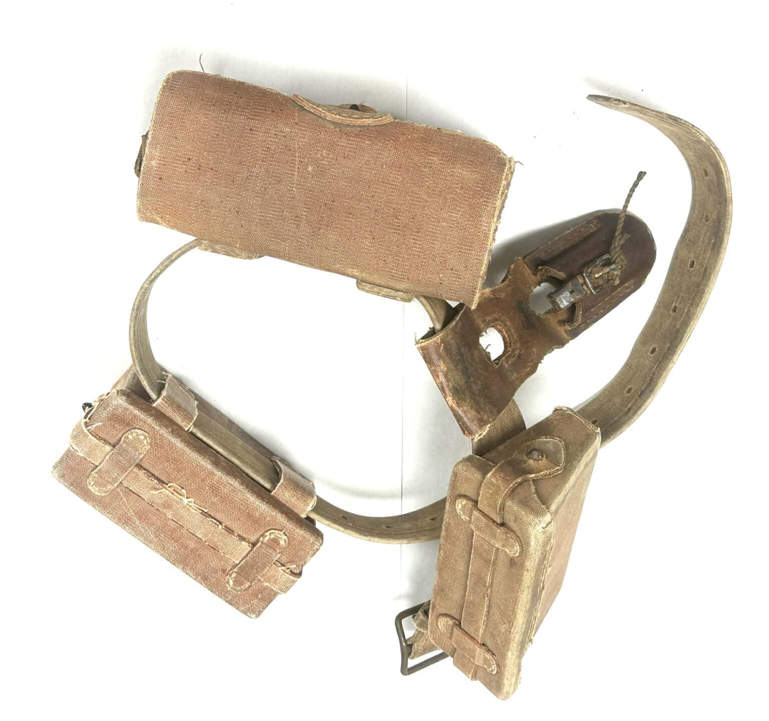 WW2 Japanese Rubberized Canvas Rifle Belt Rig with Ammunition Pouches ...