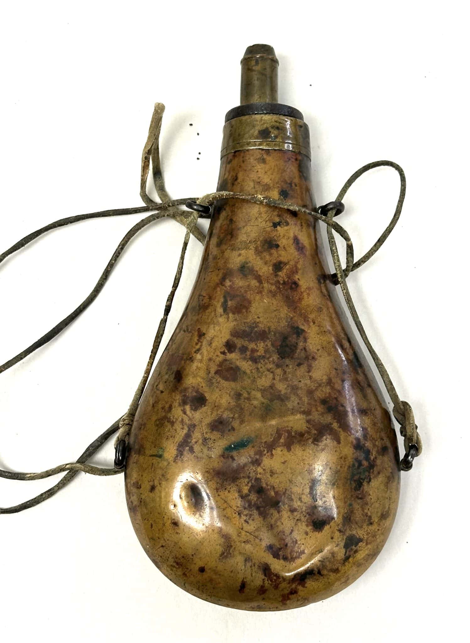 US Mid 1800s Powder Flask with Shoulder Thong - Enemy Militaria