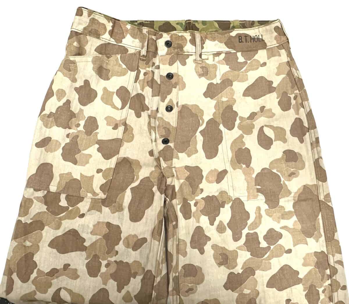 WW2 USMC 1942 Pattern Camouflage Trousers Named to Former POW Bernard T ...