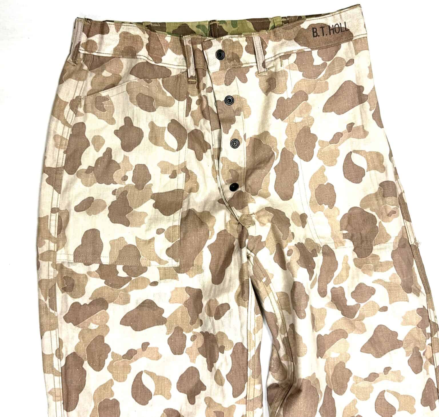 WW2 USMC 1942 Pattern Camouflage Trousers Named to Former POW Bernard T ...