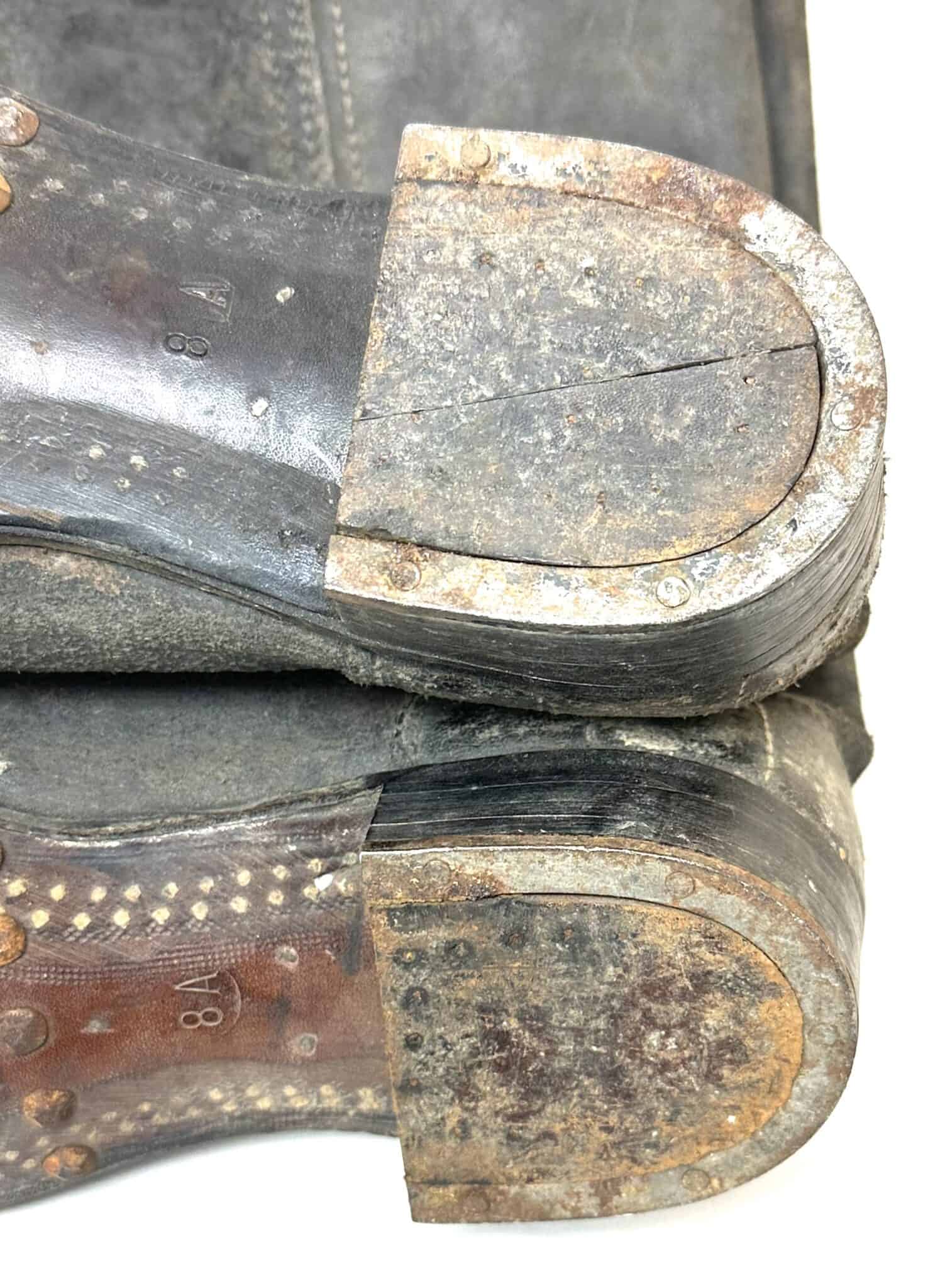 WW1 German Side Seam Hobnail Marching Boots - Enemy Militaria