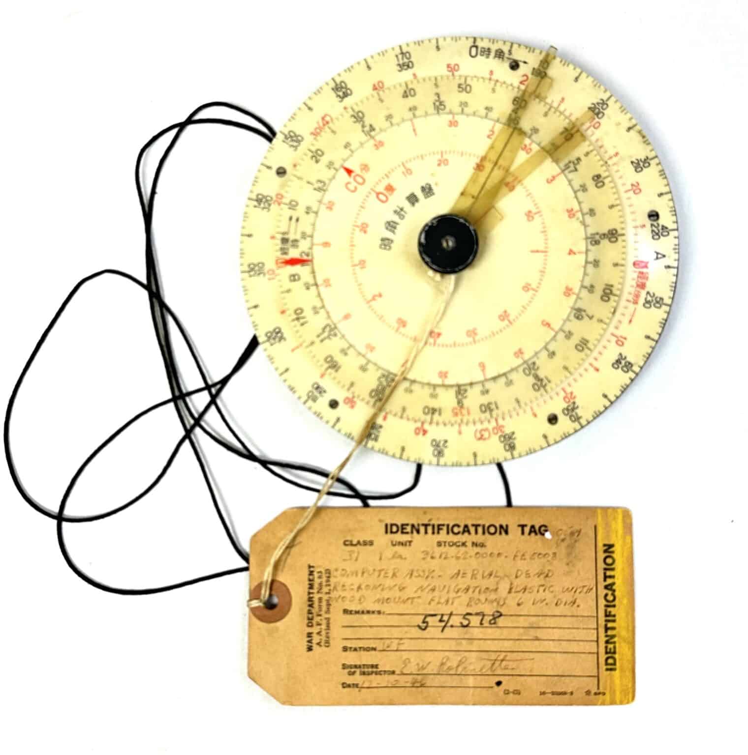 WW2 Japanese Pilot’s Dead Reckoning Calculator with Neck Cord & US ...