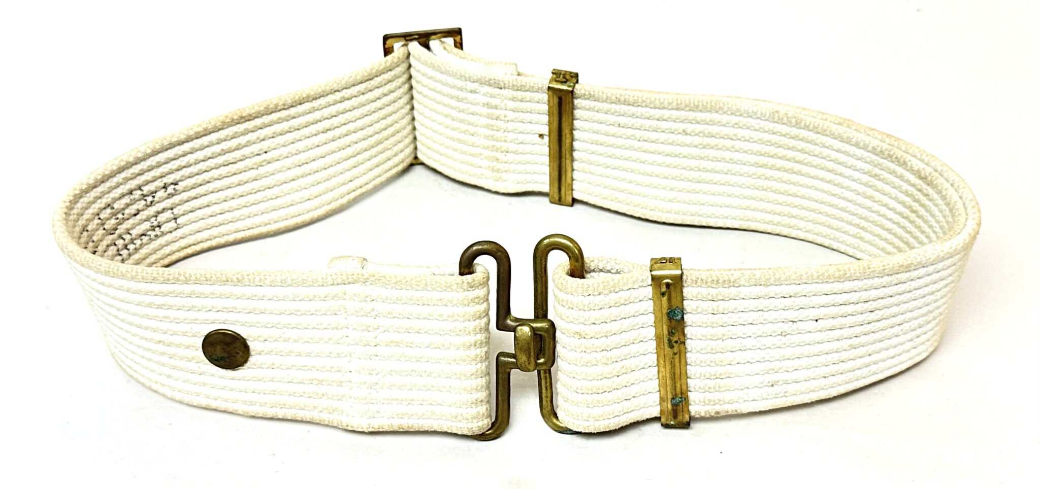 US WW2 Military Police MP White Pistol Belt - Enemy Militaria