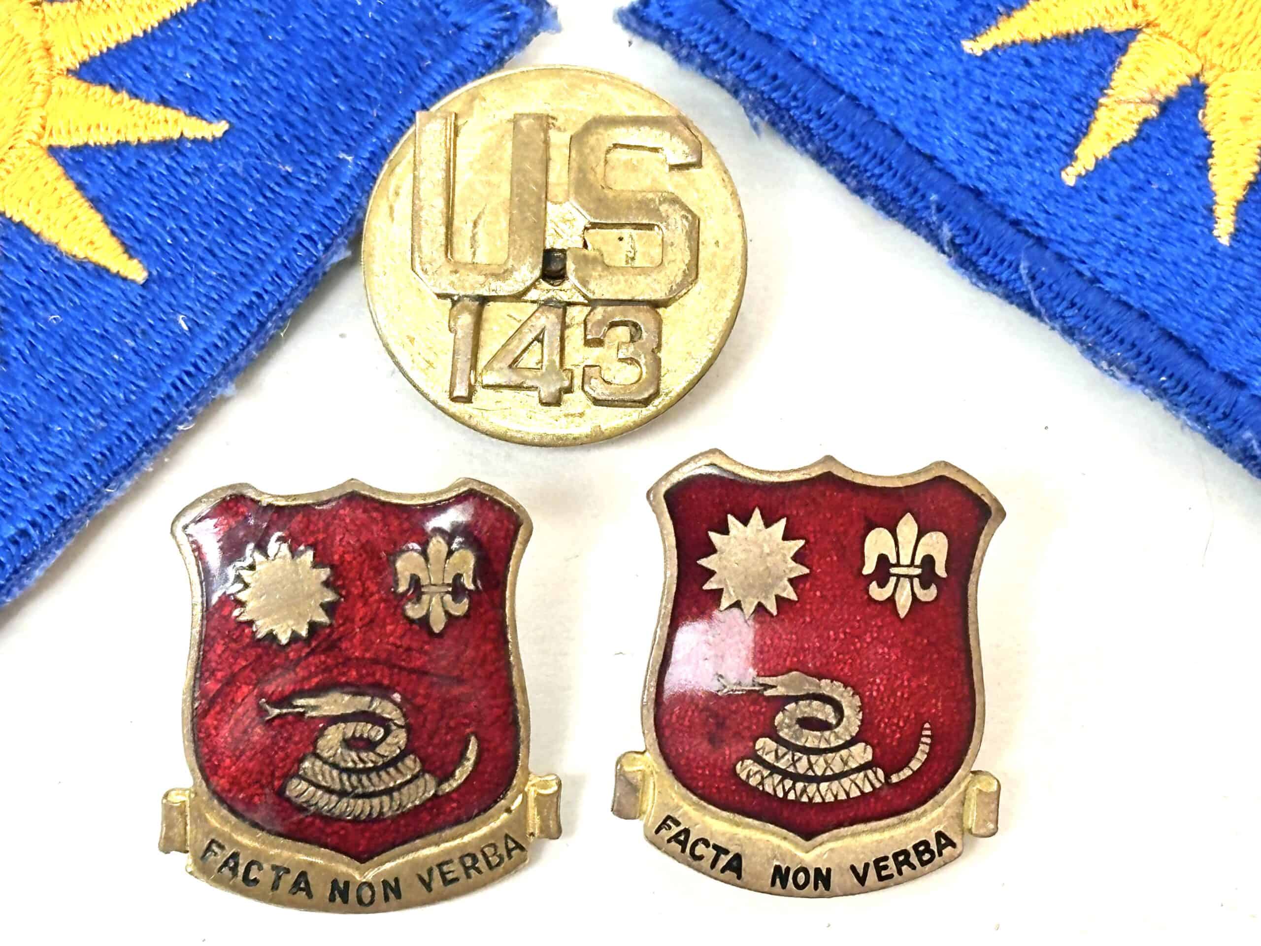 US WW2 143rd Artillery Hallmarked DUI Insignia Lot Pacific War - Enemy ...