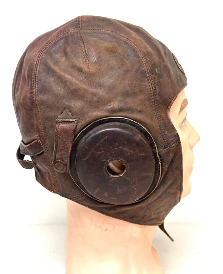 WW2 Japanese Army Pilot Summer Leather Aviator Flight Helmet 1943 ...
