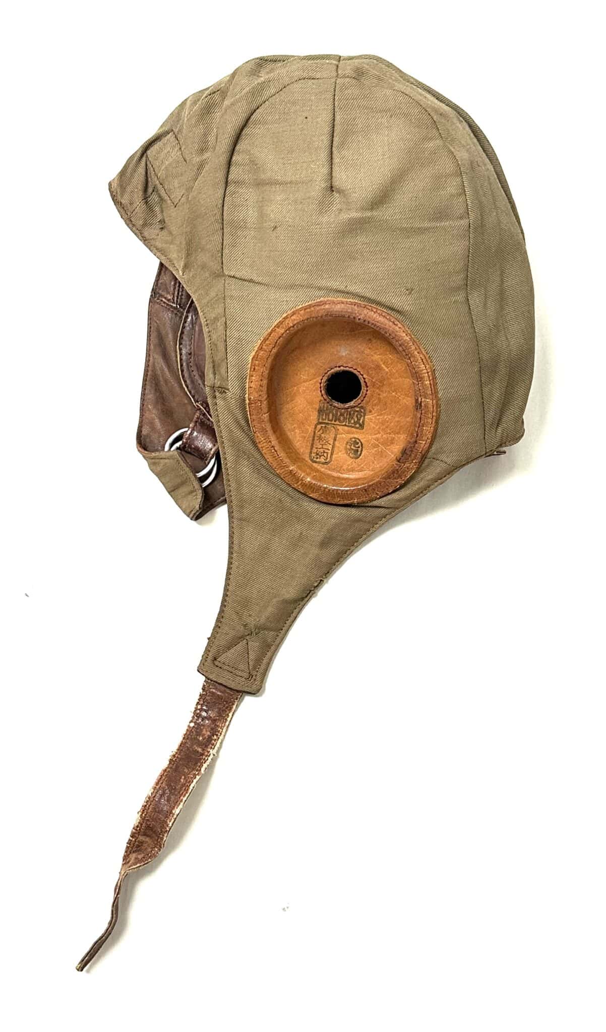 WW2 Japanese Army Pilot Summer Leather Aviator Flight Helmet 1943 ...
