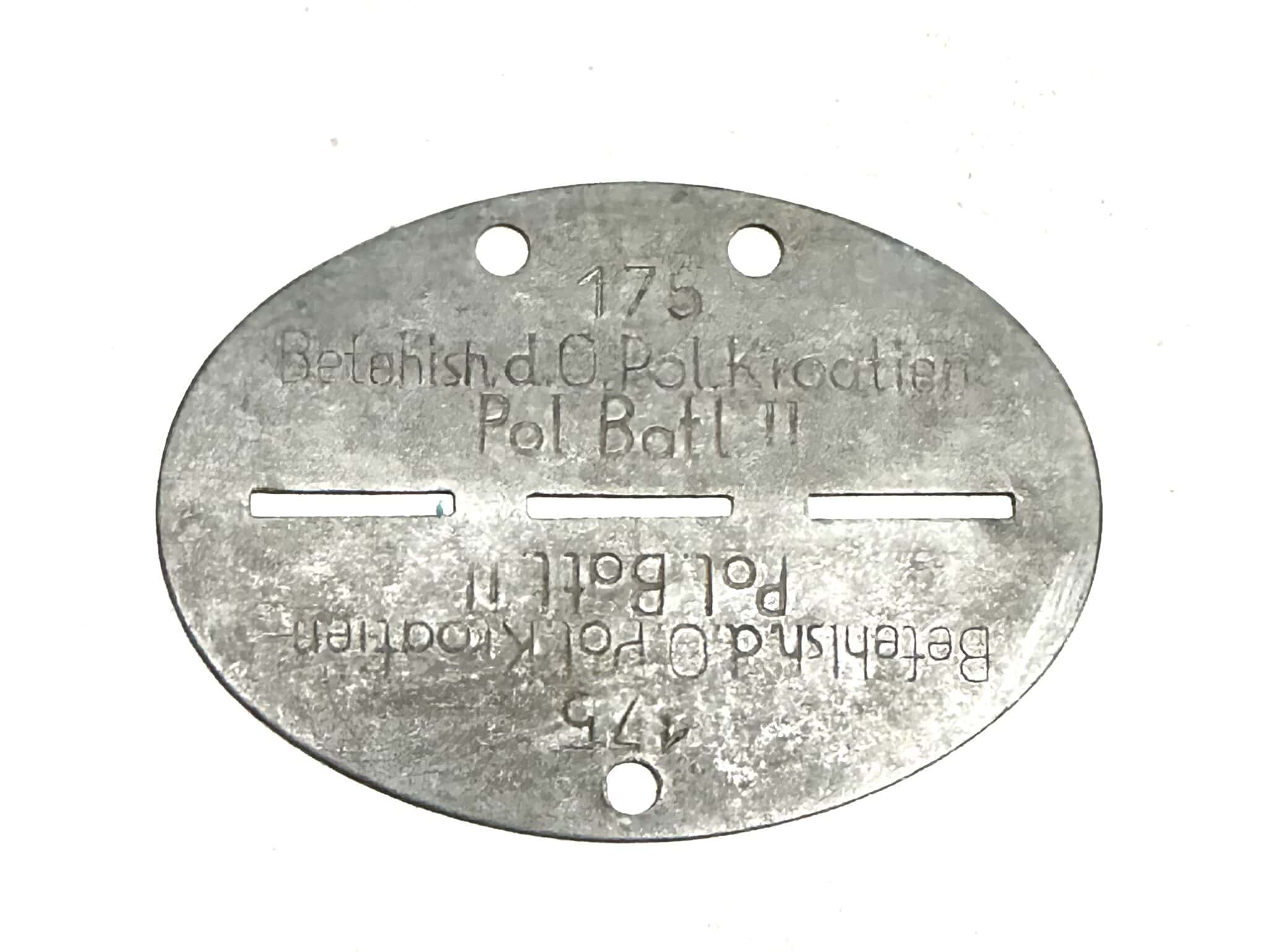 WW2 German Made Dog Tag For Croation SS 2nd Police Bn Member - Enemy ...