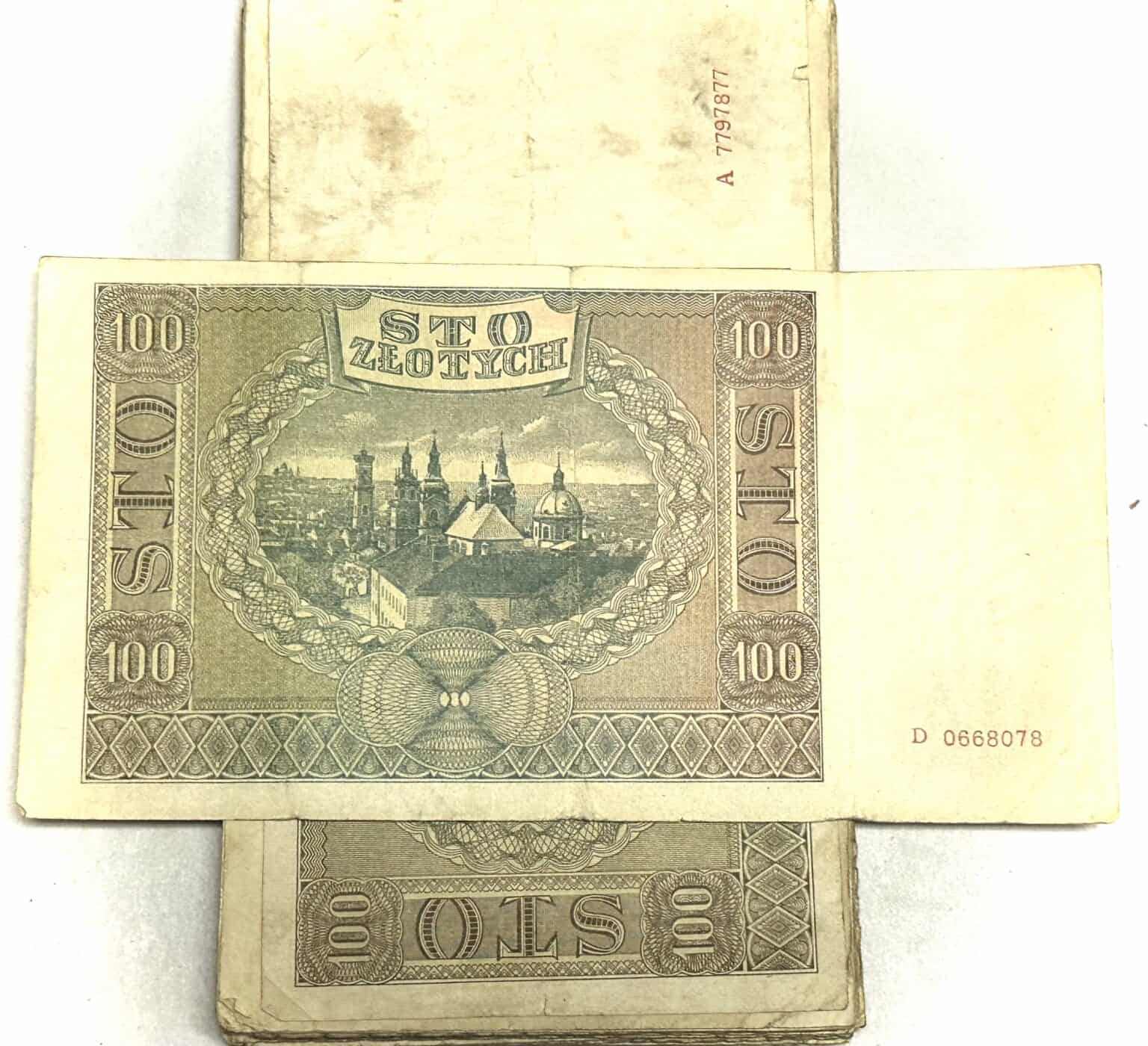 WW2 German Occupied Warsaw Poland 1940 & 1941 Paper Money 50 ea. Bank ...
