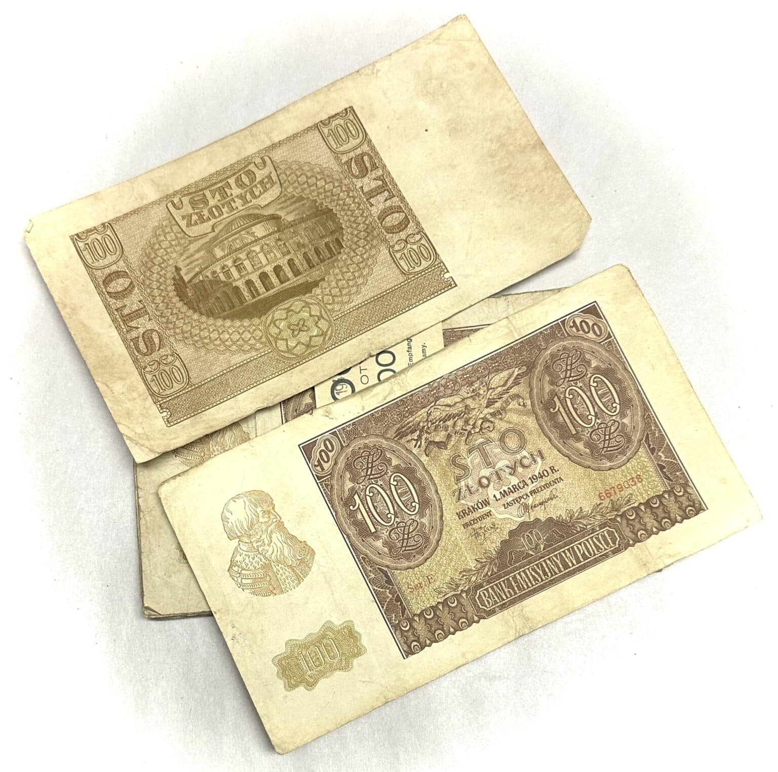 WW2 German Occupied Warsaw Poland 1940 & 1941 Paper Money 50 ea. Bank ...