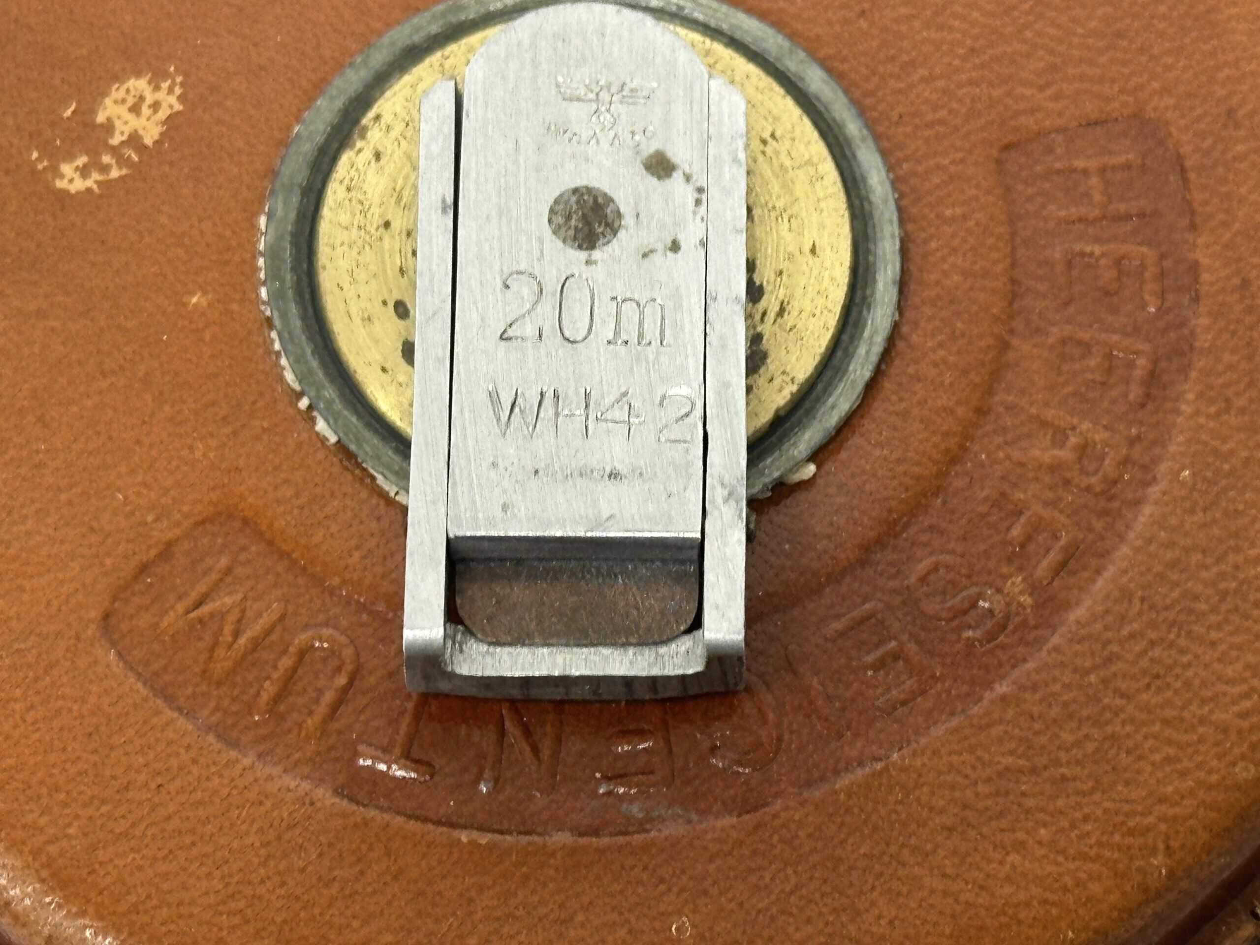 WW2 German Military Issue 20m Tape Measure 1942 - Enemy Militaria