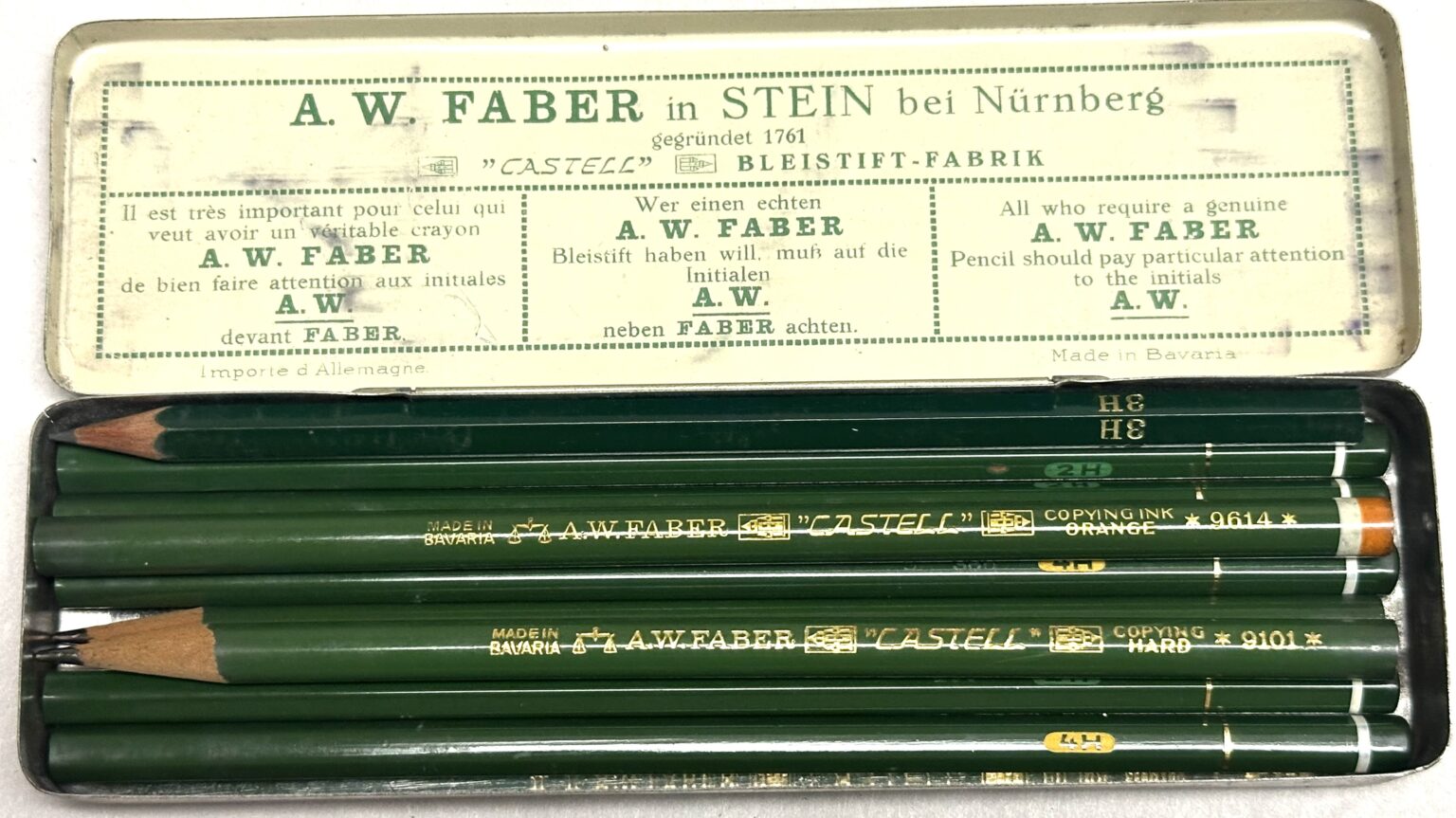 WW2 German Pencils in Tin - Enemy Militaria