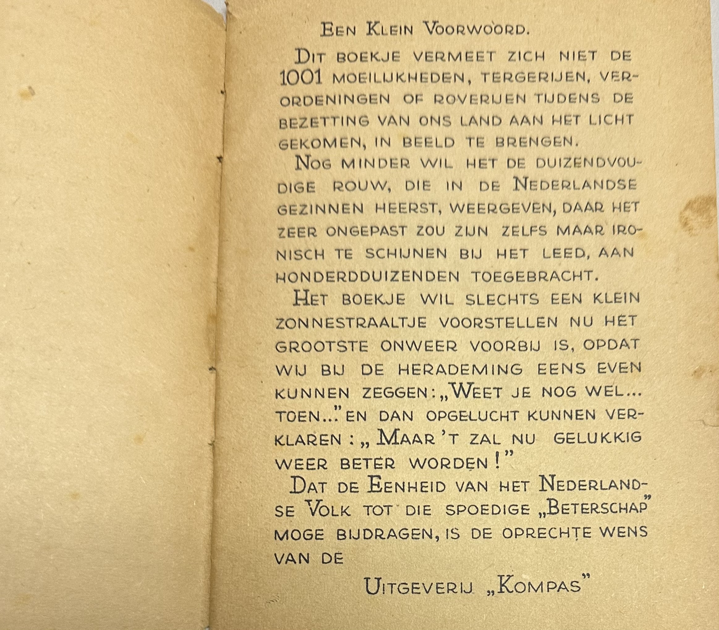 WW2 Dutch Color Booklet on German Occupation - Enemy Militaria