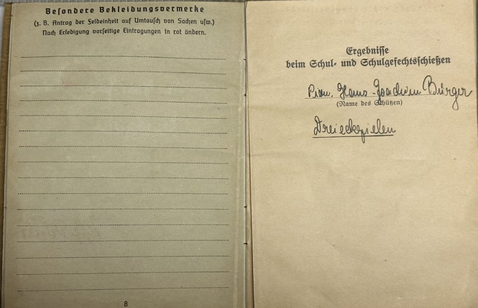 WW2 German Pioneer Soldbuch April 1944 to 18 Year Old - Enemy Militaria
