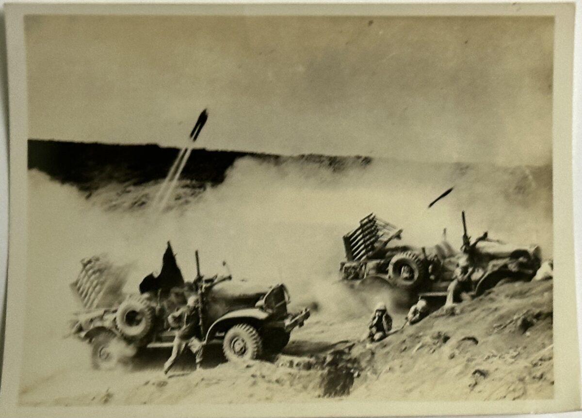 WW2 USMC Rocket Trucks In Action on Iwo Jima 1945 - Enemy Militaria